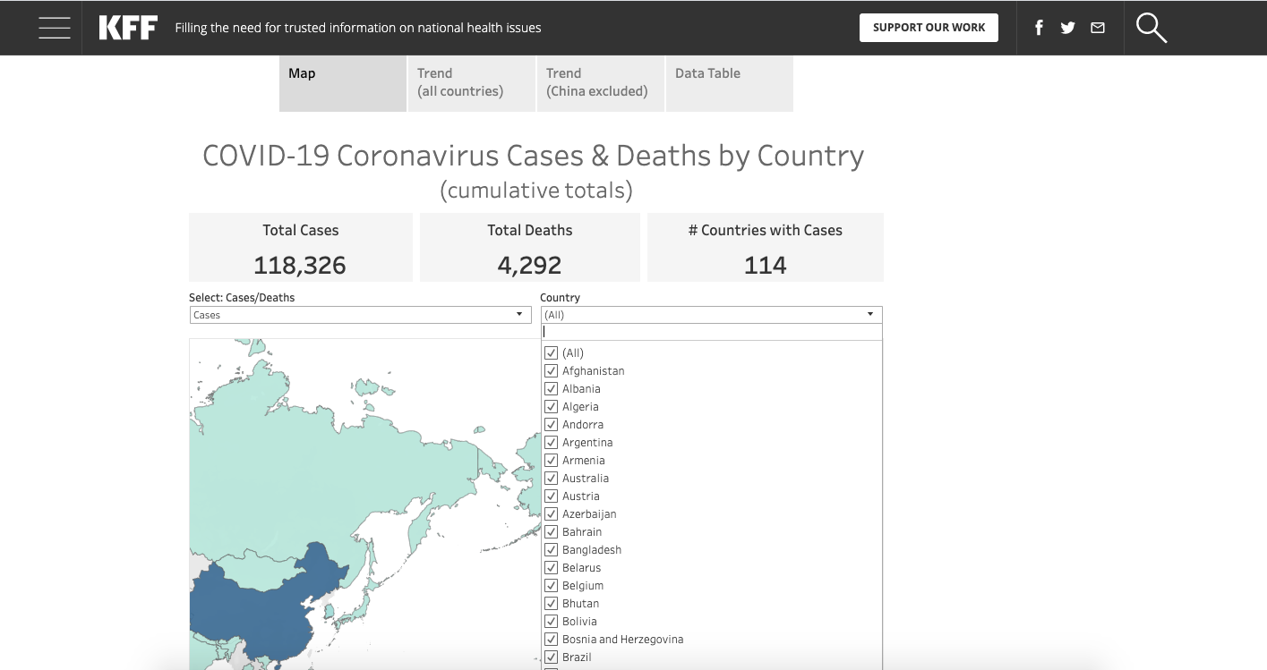 Here are some of the best maps tracking Coronavirus updates