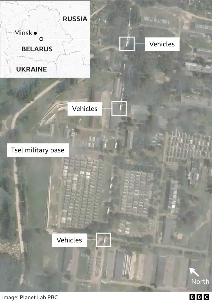 Satellite Imagery shows Wagner Group Base in Belarus