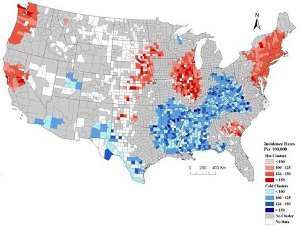 Map shows cancer patterns in the US - Geospatial World